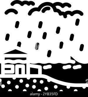 storm surge flooding hurricane disaster isometric icon vector ...