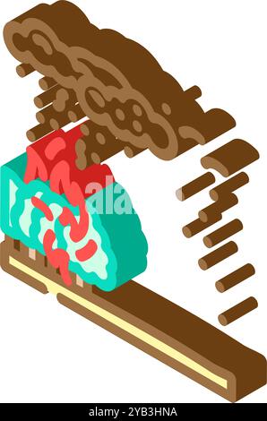 ash cloud wildfire disaster isometric icon vector. ash cloud wildfire ...