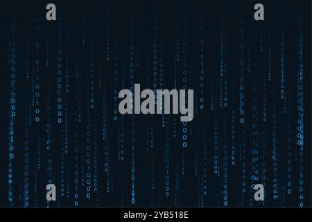 Blue numbers stream. Cyberspace with falling digital lines. Abstract matrix background Vector ...