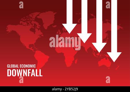 economic downfall red map background Stock Vector Image & Art - Alamy