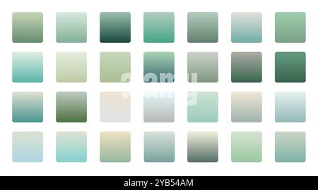 big set of green gradients colors combination Stock Vector Image & Art ...