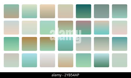 soft desaturated green color gradients set. soft desaturated green ...