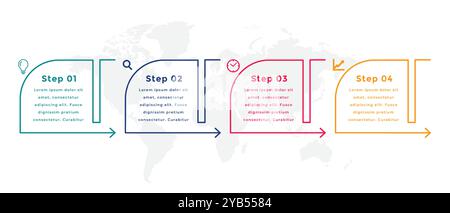 line style infographic four steps template Stock Vector Image & Art - Alamy