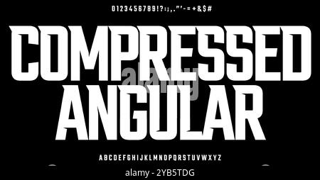 Aggressive angular letters, edgy geometric symbols, combat fierce font ...