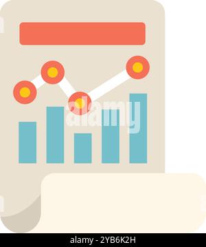 Colorful icon of a statistical graph showing progress with a ...