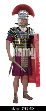 Roman centurion isolated on white background Stock Photo - Alamy