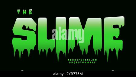 Cartoon letter m with a dripping liquid slime effect. Gradient cartoon ...