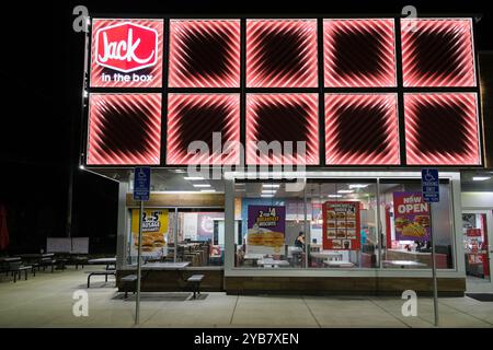 Facade of Jack in the Box fast food restaurant, Lafayette, California ...