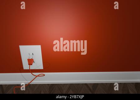 3d render of electric plug about to enter outlet Stock Photo - Alamy
