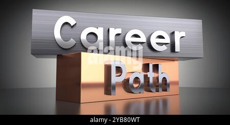 Career - words on metal blocks - 3D illustration Stock Photo - Alamy