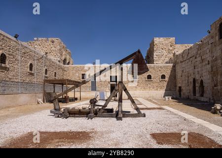 reconstruction of medieval siege weapon, a counterweight trebuchet ...