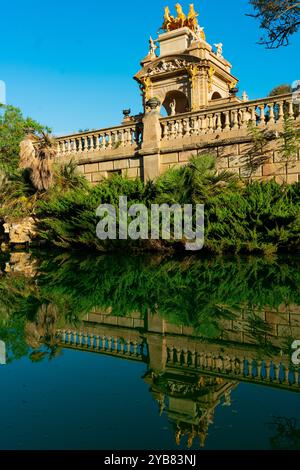 Cascada Monumental fountain in Ciutadela park in Barcelona, Spain. A ...