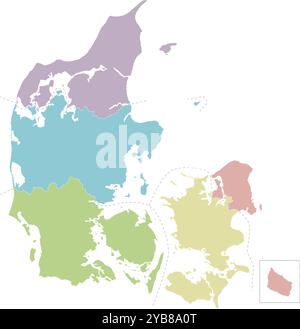 Vector map of Denmark with regions and administrative divisions, and ...
