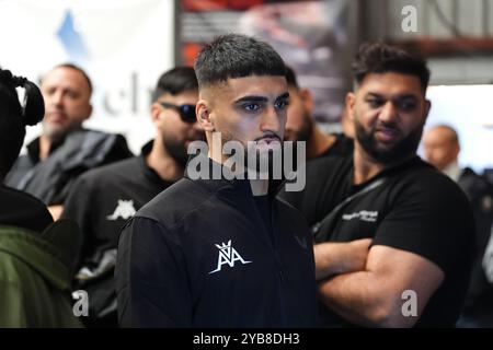 Adam Aziz during a media workout at the Peacock Gym, London. Picture ...