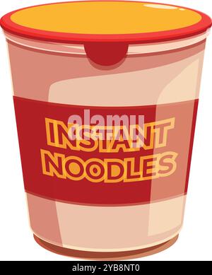 Instant noodles cup cartoon drawing. Eating instant ramen with ...