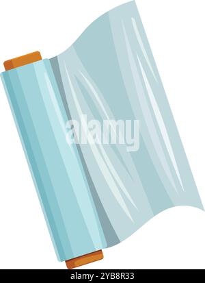transparent cling film cartoon vector illustration Stock Vector Image ...