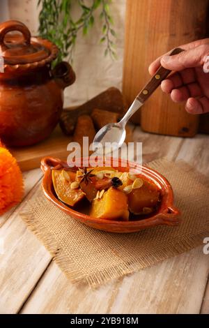 Calabaza en Tacha. Spiced Candied Pumpkin. Mexican dessert whose main ...