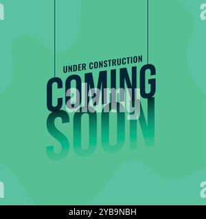 coming soon under construction hanging text background Stock Vector ...