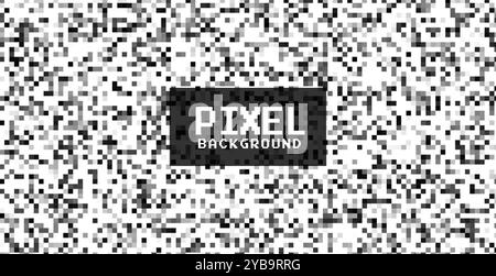 broadcasting no signal pixel black and white background Stock Vector ...