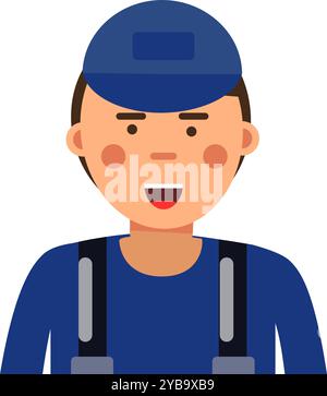 mechanical engineer worker icon color illustration Stock Vector Image ...