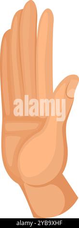 Color Male Hand Make Gesture Five Fingers Up Vector Stock Vector Image ...
