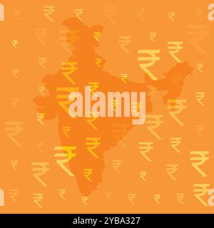 map of india with indian currency rupee symbol design Stock Vector ...