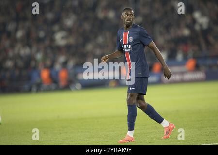 Ousmane Dembélé of Paris St. GermaIn during a match against Real Madrid ...