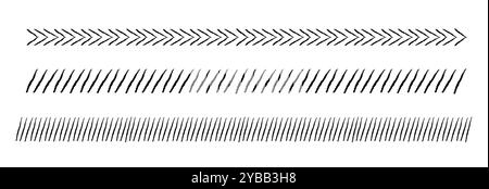 Slash line doodle border, diagonal lines. Divider strip Tilt strip ...