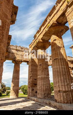 The "cella" or inner sanctuary of the Temple of Hera II, a Greek temple ...
