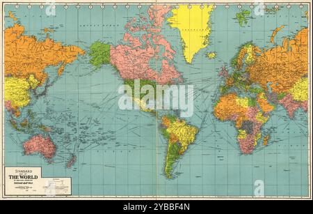 Vintage Detailed World Map Printable Download Stock Photo - Alamy