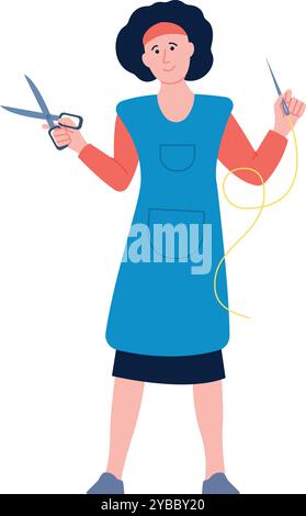 Female dressmaker or seamstress working on sewing machine in workshop ...