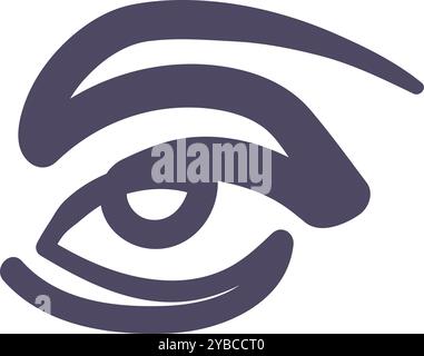 Human eye one line drawing and isolated continuous outline vector ...