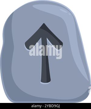 Single black arrow pointing upwards with a curved trajectory ...