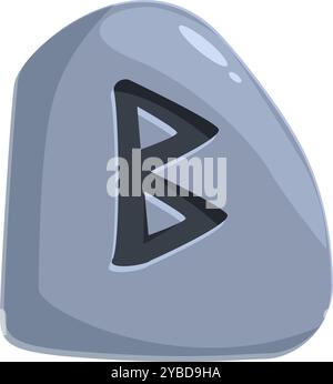 Grey rune stone with engraved viking sign is lying on the ground Stock ...