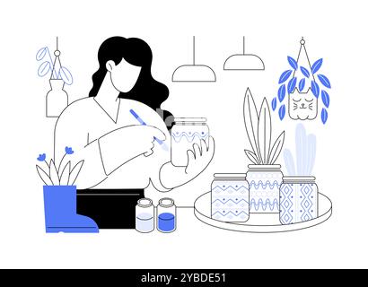Upcycling hobby isolated cartoon vector illustrations se Stock Vector ...