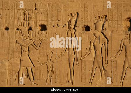 Relief in the Temple of Hathor, which began construction in 54 BCE ...