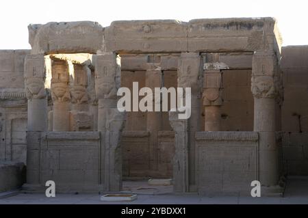 Kiosk on the temple roof, Temple of Hathor, Dendera, Qina, Egypt Stock ...