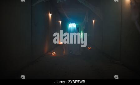 Ghost Moving Forward In The Creepy Night Stock Photo - Alamy
