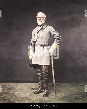 This colorized portrait of Robert E. Lee, the Confederate general ...