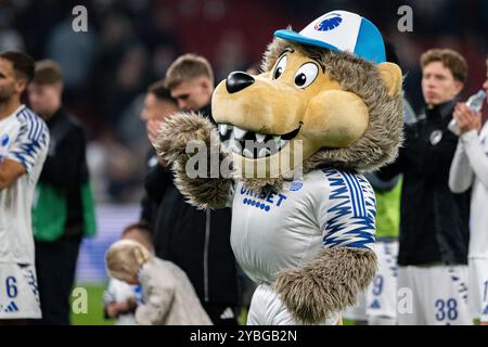 The mascot Leo of F.C. Copenhagen is seen during a celebration of F.C ...
