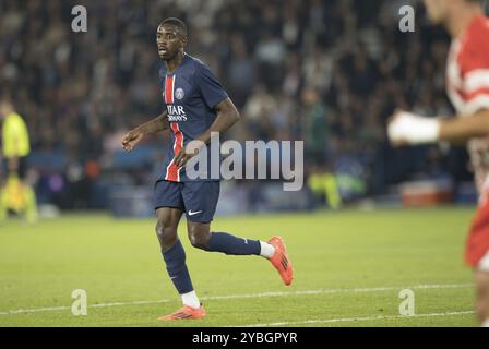 Ousmane Dembele of Paris Saint-Germain holds the medal during the ...