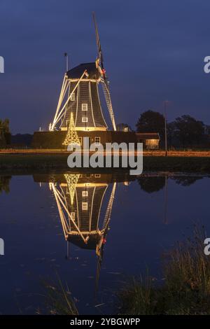 Bataaf windmill in Winterswijk with a Christmas atmosphere Stock Photo ...