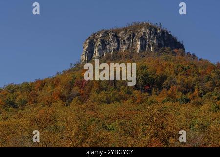 Aerial View Pilot Mountain In The U.S. State Of North Carolina Stock ...