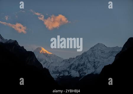 Alpenglow on Diran Peak, Karimabad, Hunza, Gilgit-Baltistan, Pakistan ...