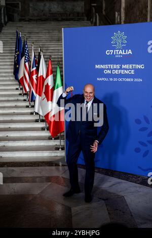 Italy's Defence Minister Guido Crosetto attends a press conference ...