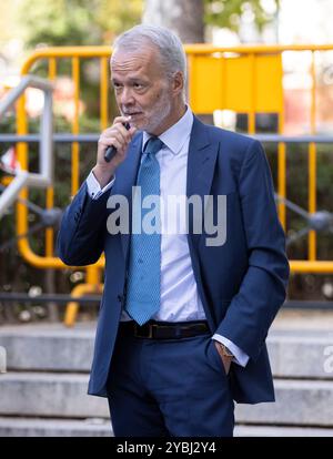 Begoña Gómez's lawyer, Antonio Camacho, on his arrival at the Plaza ...