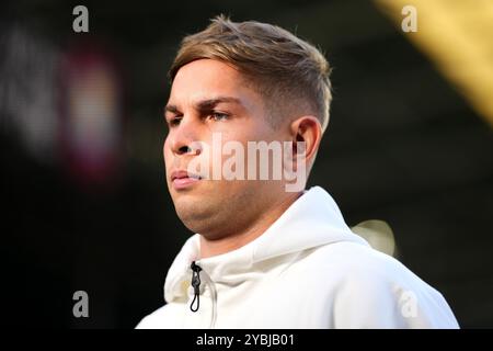 Fulham's Emile Smith Rowe arrives at the ground ahead of the Premier ...