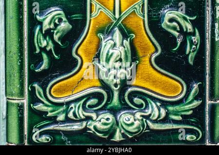 Victorian forest-green tile Stock Photo - Alamy