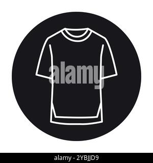 Longline T-Shirt line black icon. Sign for web page, mobile app, button ...