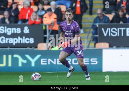 Harry Tyrer of Blackpool in action during the Sky Bet League 1 match ...